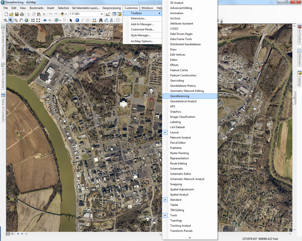 Georeferencing Tool Rectifying An Image Apsu Gis Center